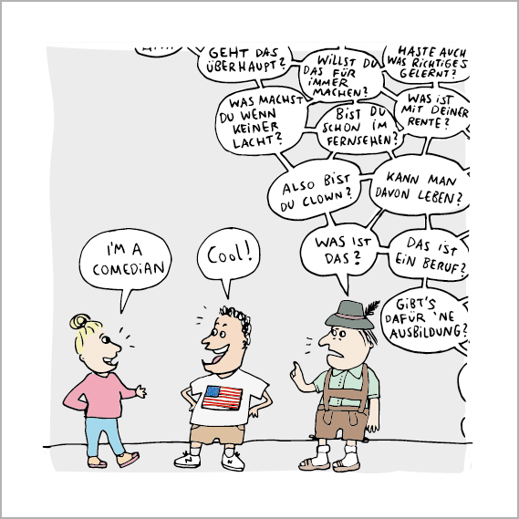 INGRID WENZEL CARTOON COMEDIAN USA GERMANY – Ingrid Wenzel